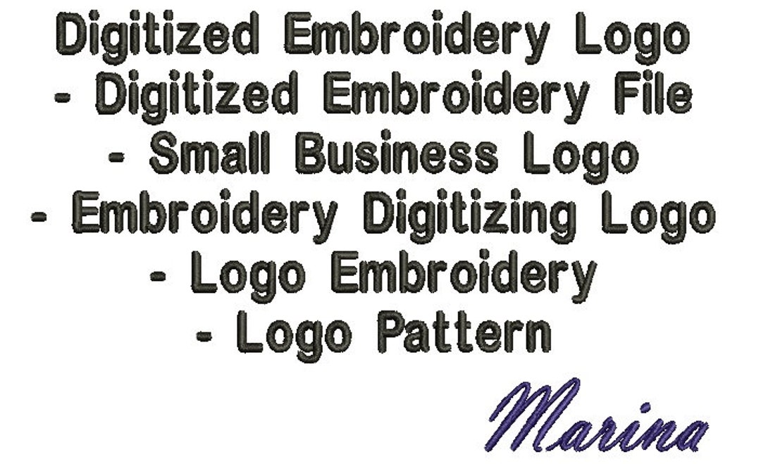 Custom Order Embroidery Design Simple Logo and Slogan - Etsy