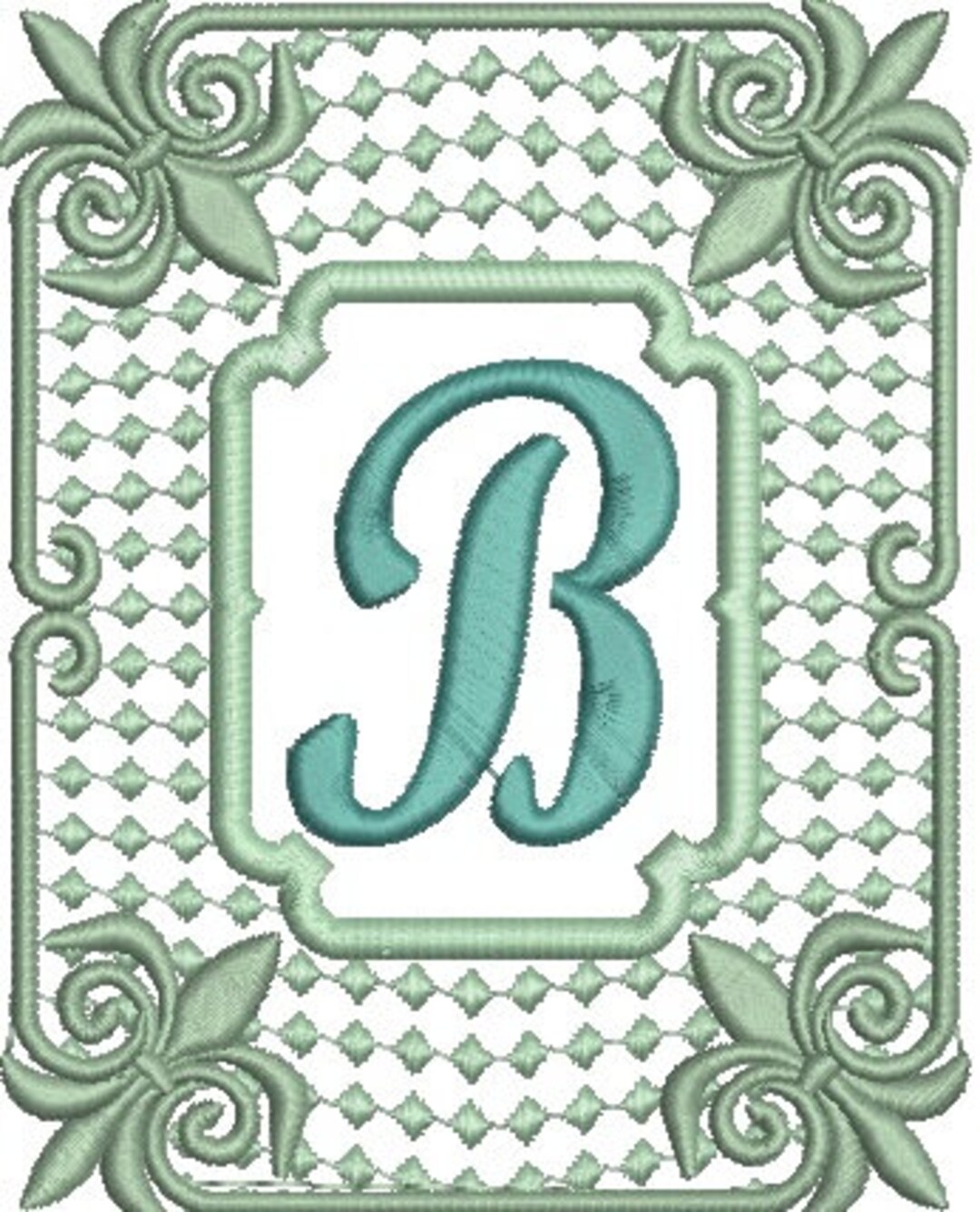 5 Inch Size - Embossed Machine Embroidery Monogram Alphabet/ Monogram ...
