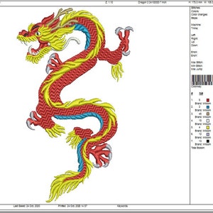 Dragon Machine Embroidery Design, Instantly Download - Etsy