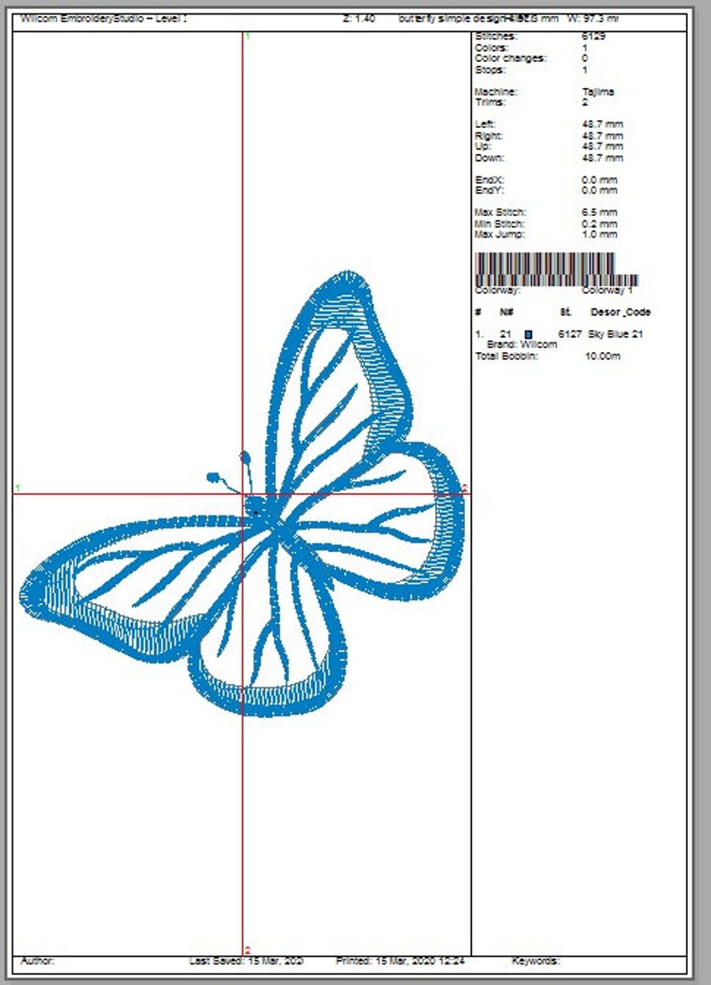 Butterfly Simple Design Machine Embroidery Design - Etsy