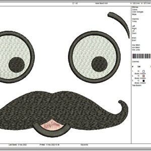 Mans Face Machine Embroidery Design Instant Download - Etsy