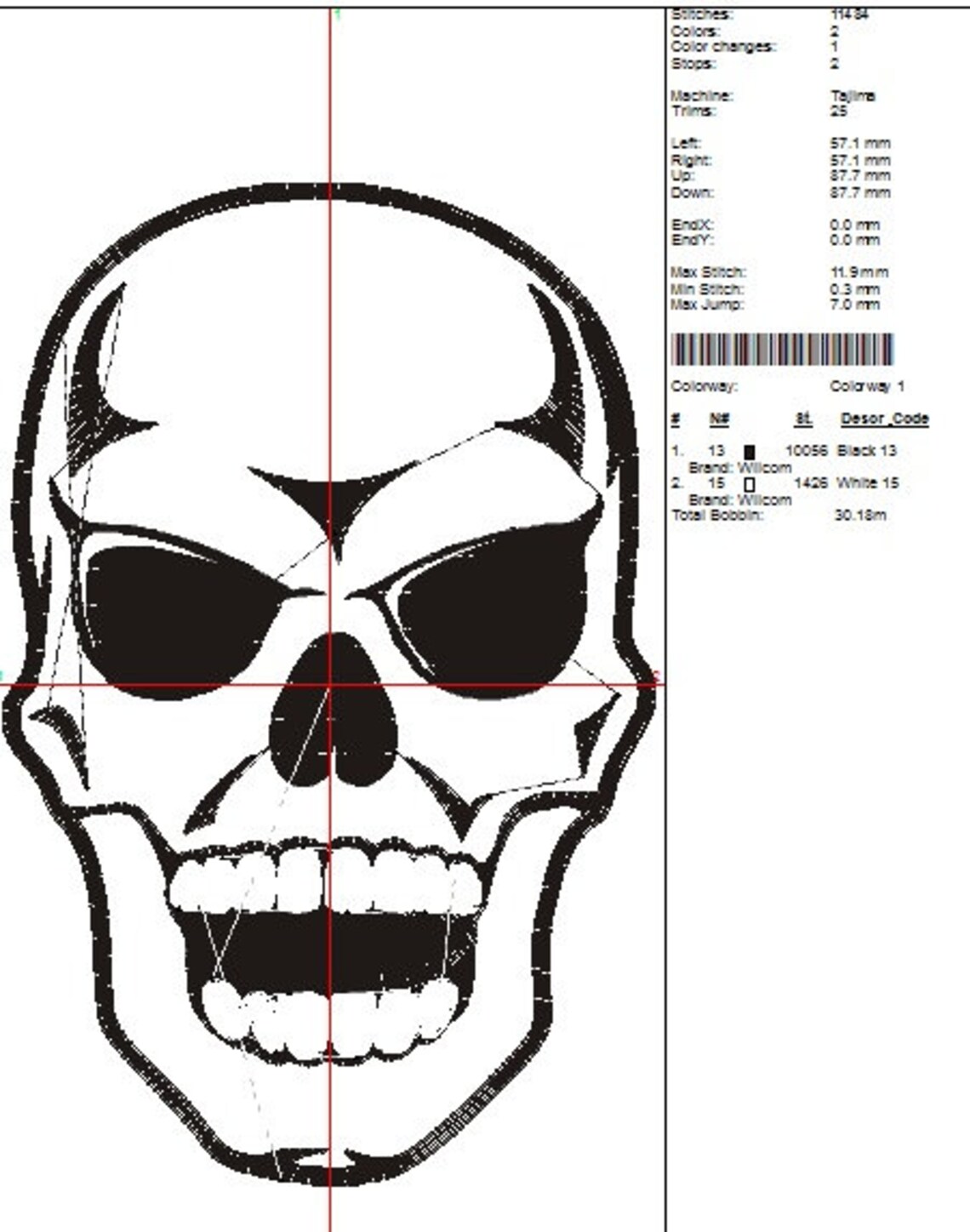 Skull Machine Embroidery Design | Etsy