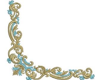 Corner Machine Embroidery Design Instantly Download | Etsy