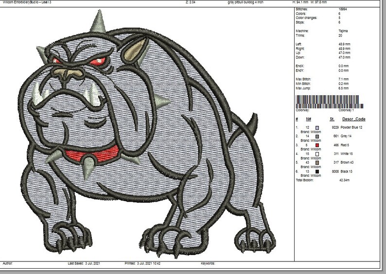 Gray Pitbull Bulldog Machine Embroidery Design - Etsy