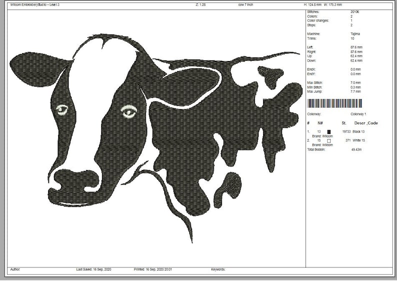 Cow Machine Embroidery Design Instantly Download - Etsy
