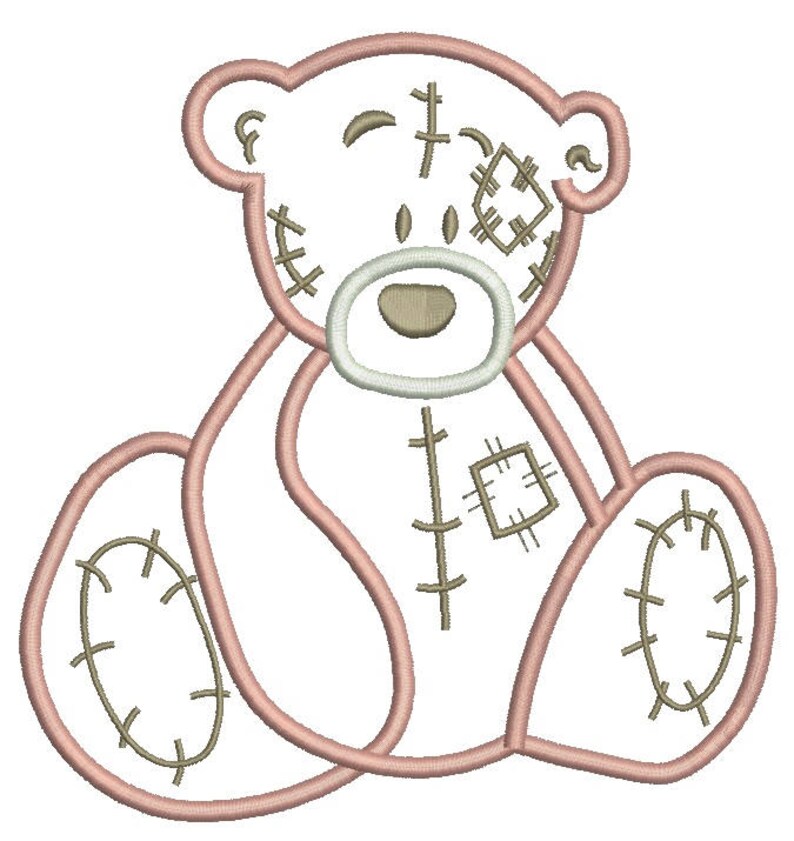 Bear Contour Machine Embroidery Design - Etsy