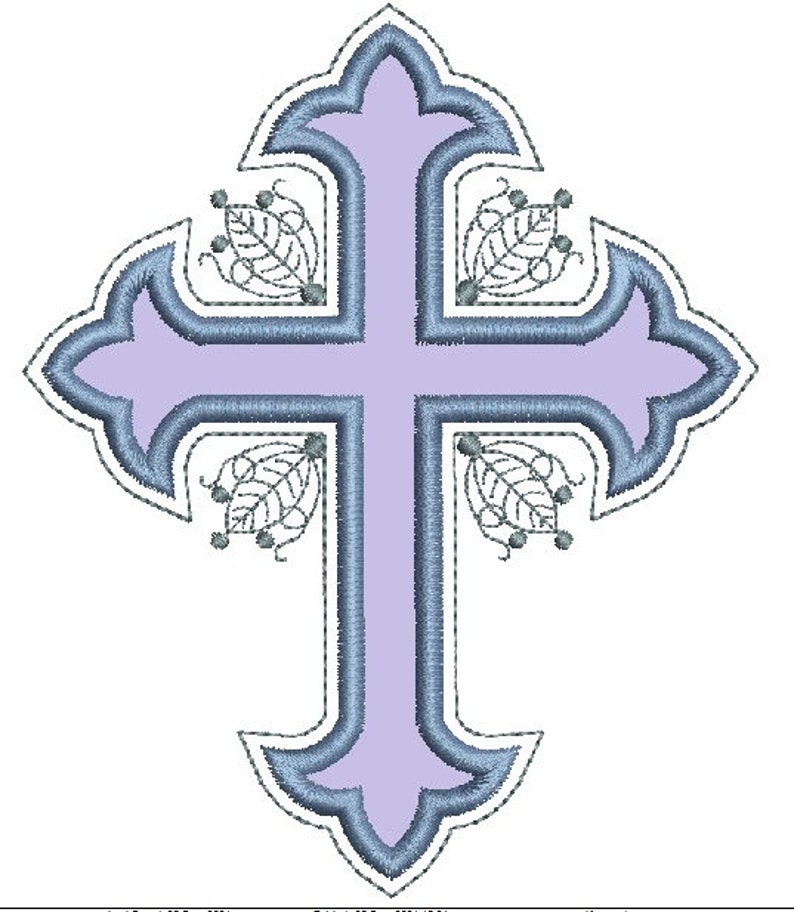 Applique Embroidery Design Elegant Cross&motifs Lines / - Etsy