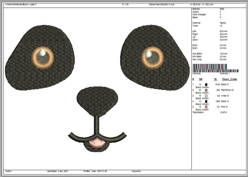 Panda Face Machine Embroidery Designs Instantly Download - Etsy