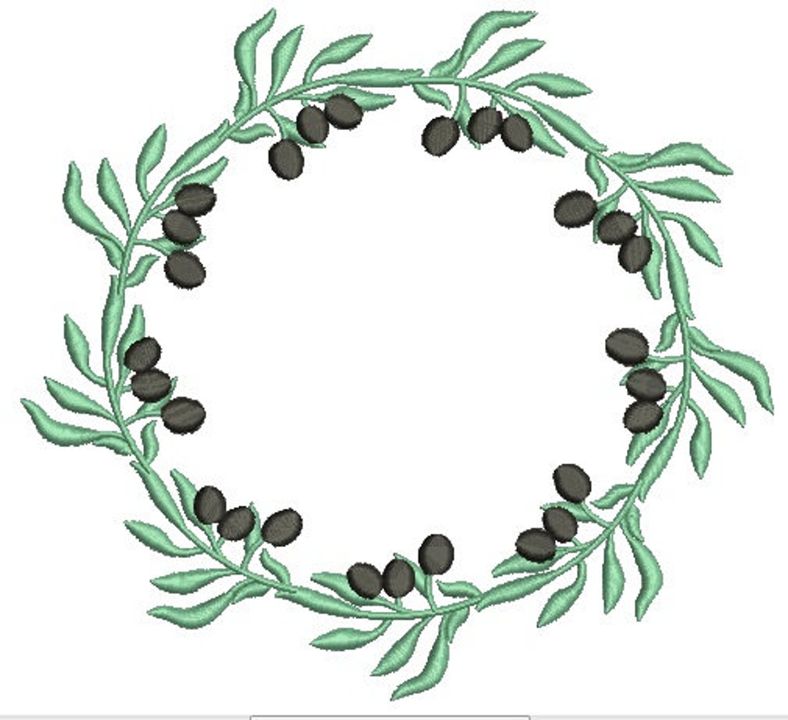 Olive Wreath for Monogram Machine Embroidery Design - Etsy