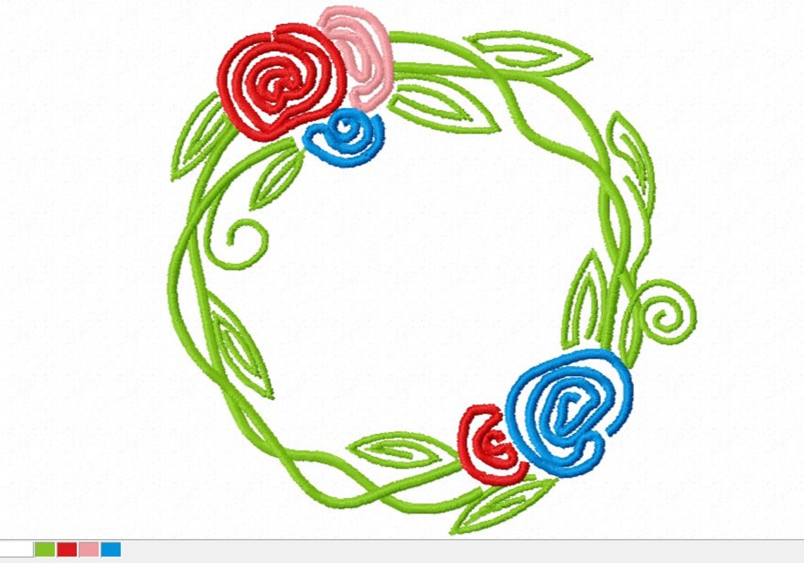 Flower Wreath for Monogram Machine Embroidery Design Letters - Etsy