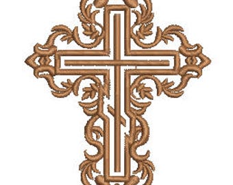 Cross Embroidery Design. Easter Cross Embroidery Design. | Etsy