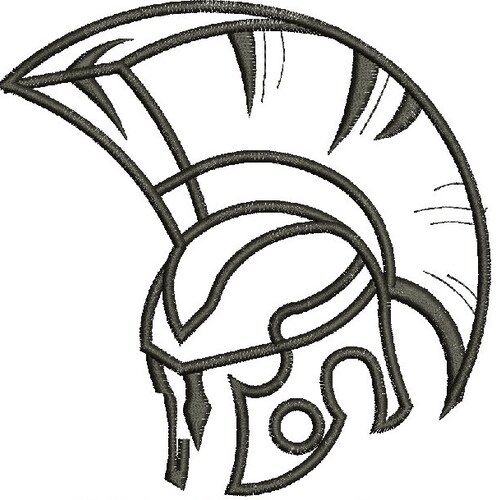 Spartan Head Outline Machine Embroidery Design - Etsy