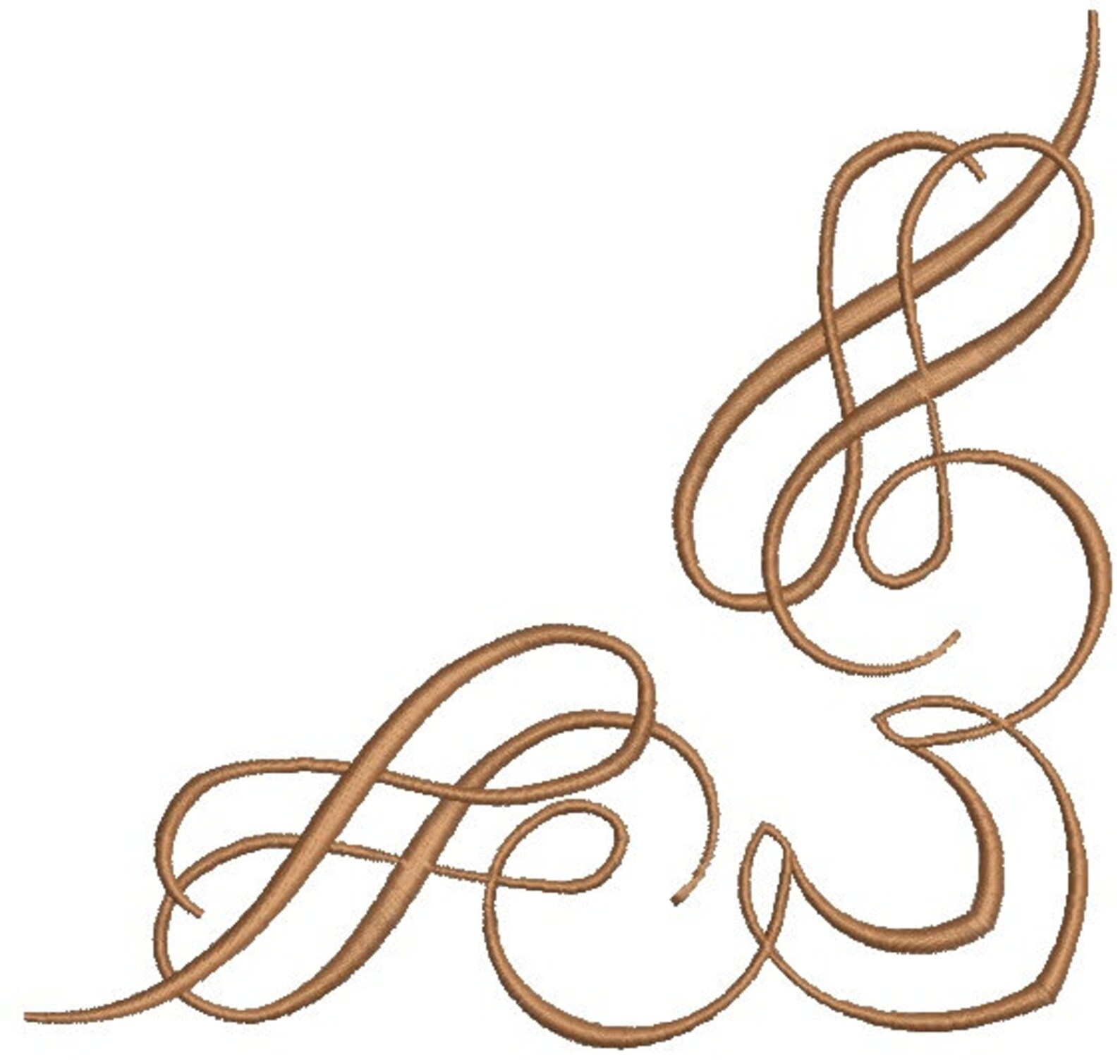 Scroll Corner Machine Embroidery Design Instantly Download | Etsy
