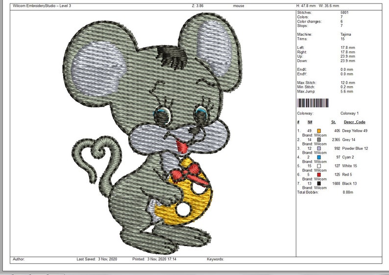 Mouse Embroidery Design Machine Embroidery Designs Instantly - Etsy