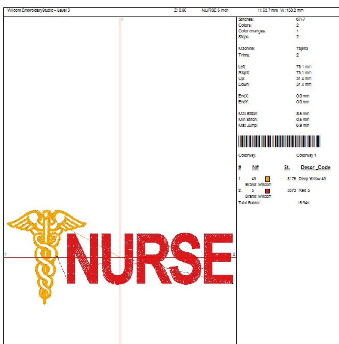 NURSE Embroidery Medical Pattern Healthcare Design - Etsy