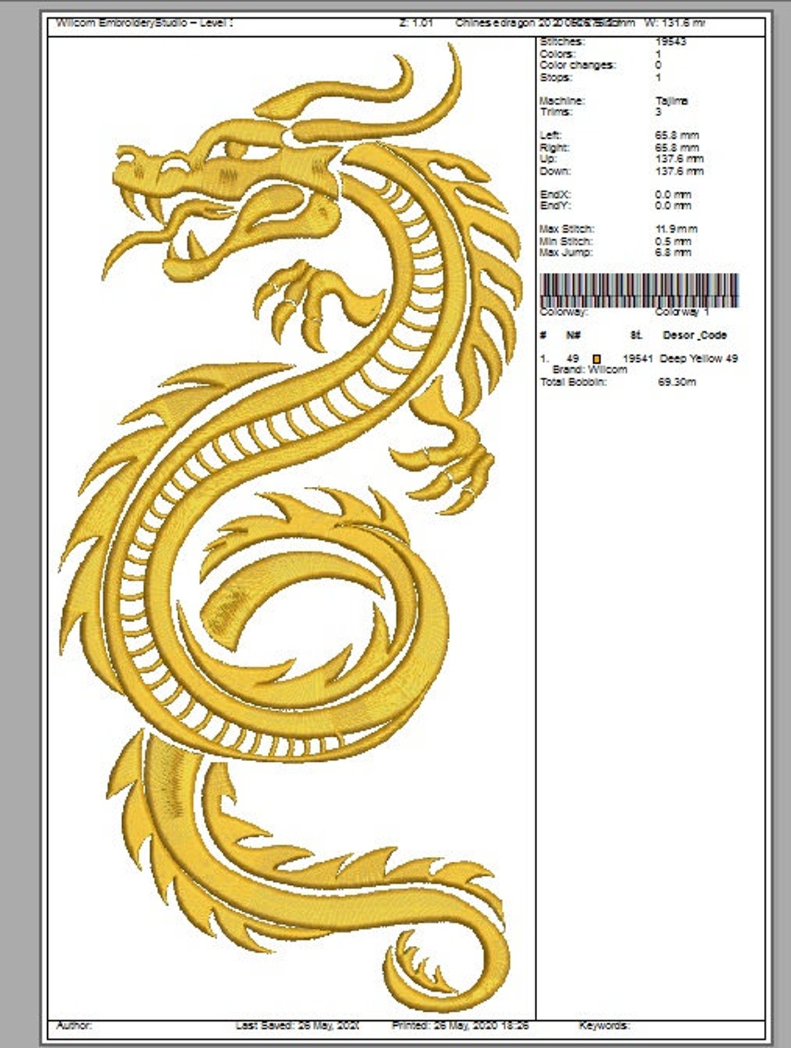 Chinese Dragon Machine Embroidery Design Instantly Download - Etsy