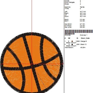 Basketball Machine Embroidery Design, Instantly Download - Etsy