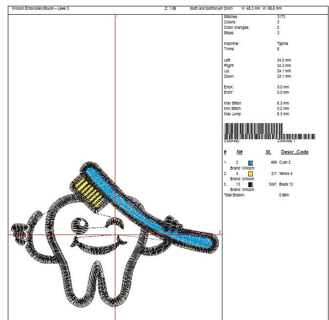 Tooth and Toothbrush Embroidery Design - Etsy