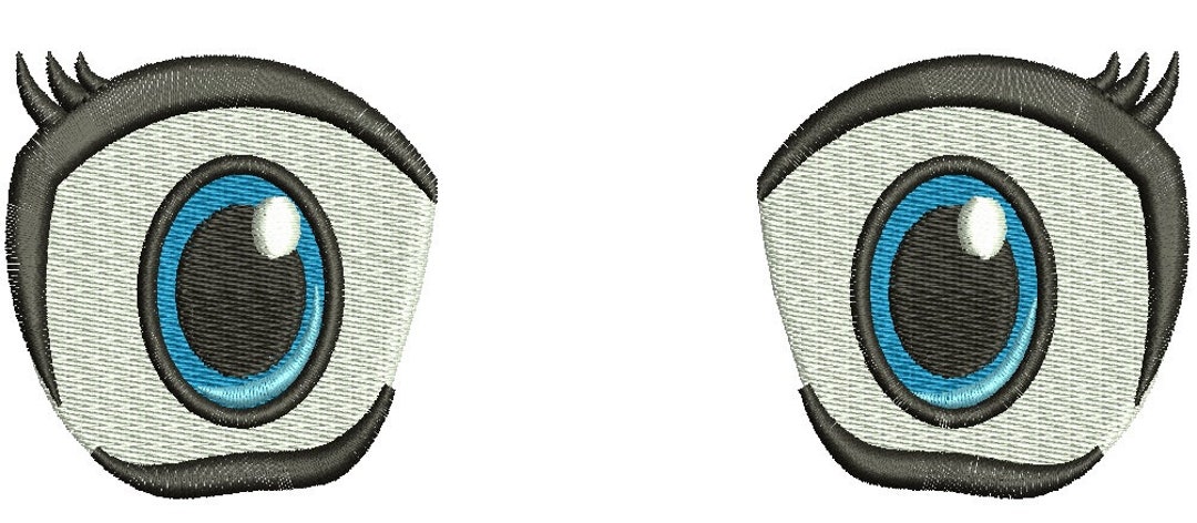 Anime Eye, Pair - Left and Right Machine Embroidery Designs, Instantly ...