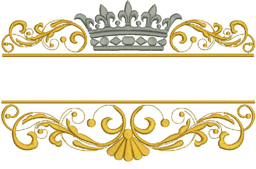 Crown Curl Open Space for Monogram and Monogram Machine Embroidery ...