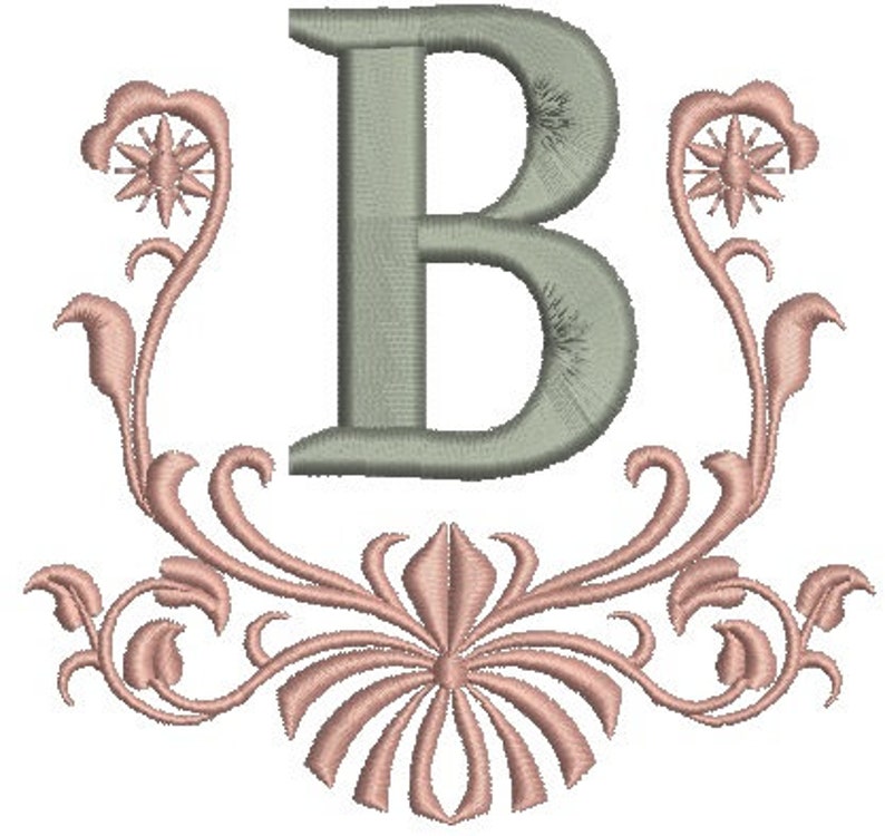 Victorian Pattern Font / Monogram Alphabet Machine Embroidery - Etsy