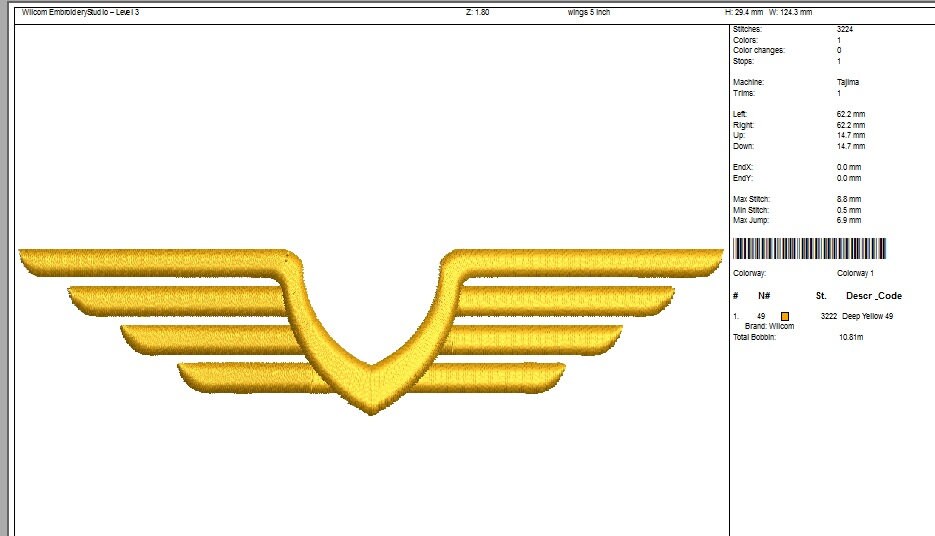 Wings Machine Embroidery Design Digital File Instant Download | Etsy