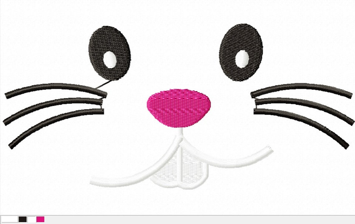Bunny Face Easter Embroidery Face Embroidery Rabbit Machine - Etsy