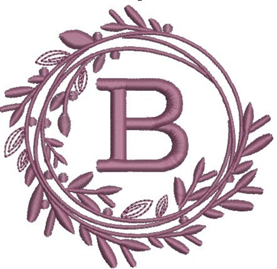 Laurel Wreath for Monogram / Monogram Frame Machine Embroidery | Etsy