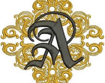 Victorian Pattern Font / Monogram Alphabet Machine Embroidery | Etsy