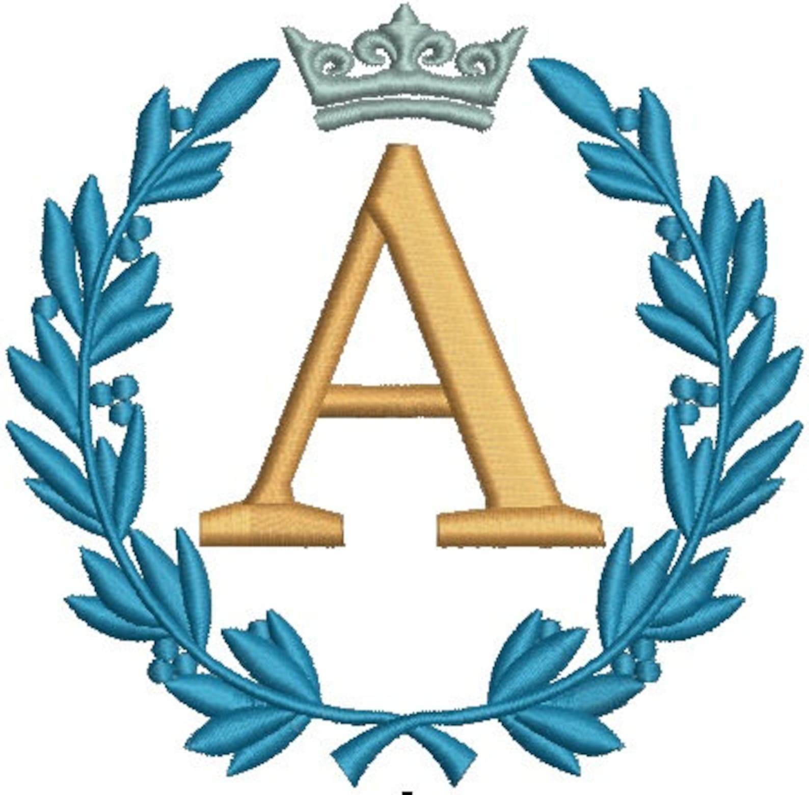 Gold Wreath and Crown Font / Monogram Alphabet Machine | Etsy