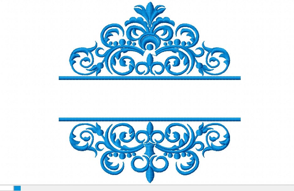 Split Flourish Floral Name Frame Machine Embroidery Design - Etsy