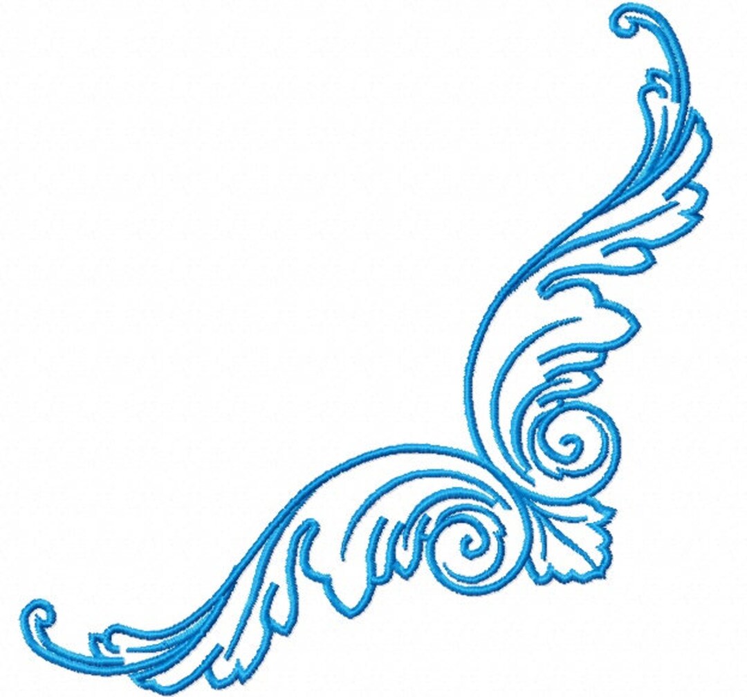 Scroll Corner Machine Embroidery Design - Instantly Download - Etsy