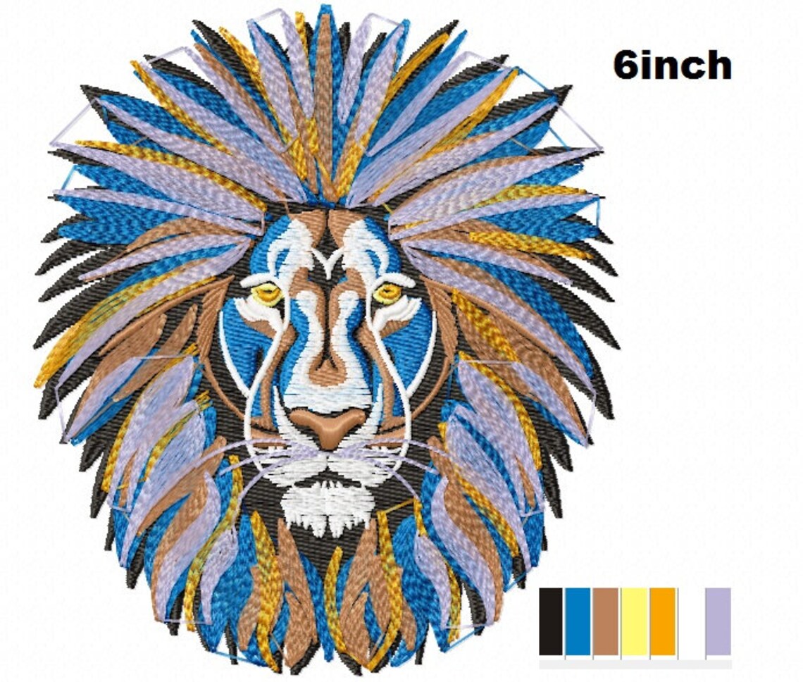 Lion Machine Embroidery Designs Instantly Download It is - Etsy