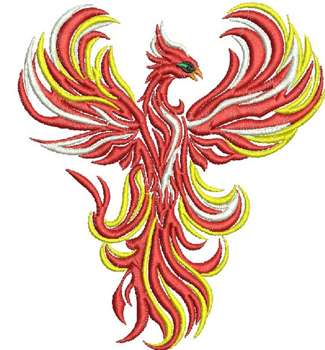 Fire Phoenix Machine Embroidery Design, Instantly Download - Etsy