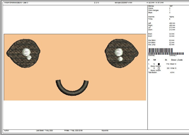 Doll Eyes Machine Embroidery Designs Instantly Download | Etsy
