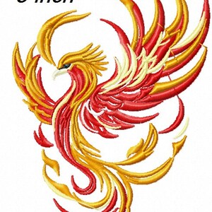 Red Gold Fire Phoenix Machine Embroidery Design, Instantly Download - Etsy
