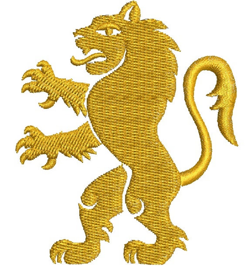 Heraldic Lion Machine Embroidery Design 2 Inch Hat Size - Etsy