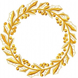 Gold Round Monogram Frame / Monogram Frame Machine Embroidery Design - Etsy