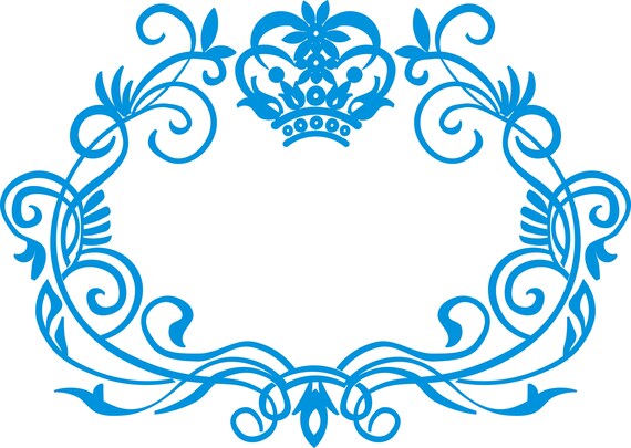 Floral Frame With Crown for Monograms Vector SVG. Dxf PNG. | Etsy