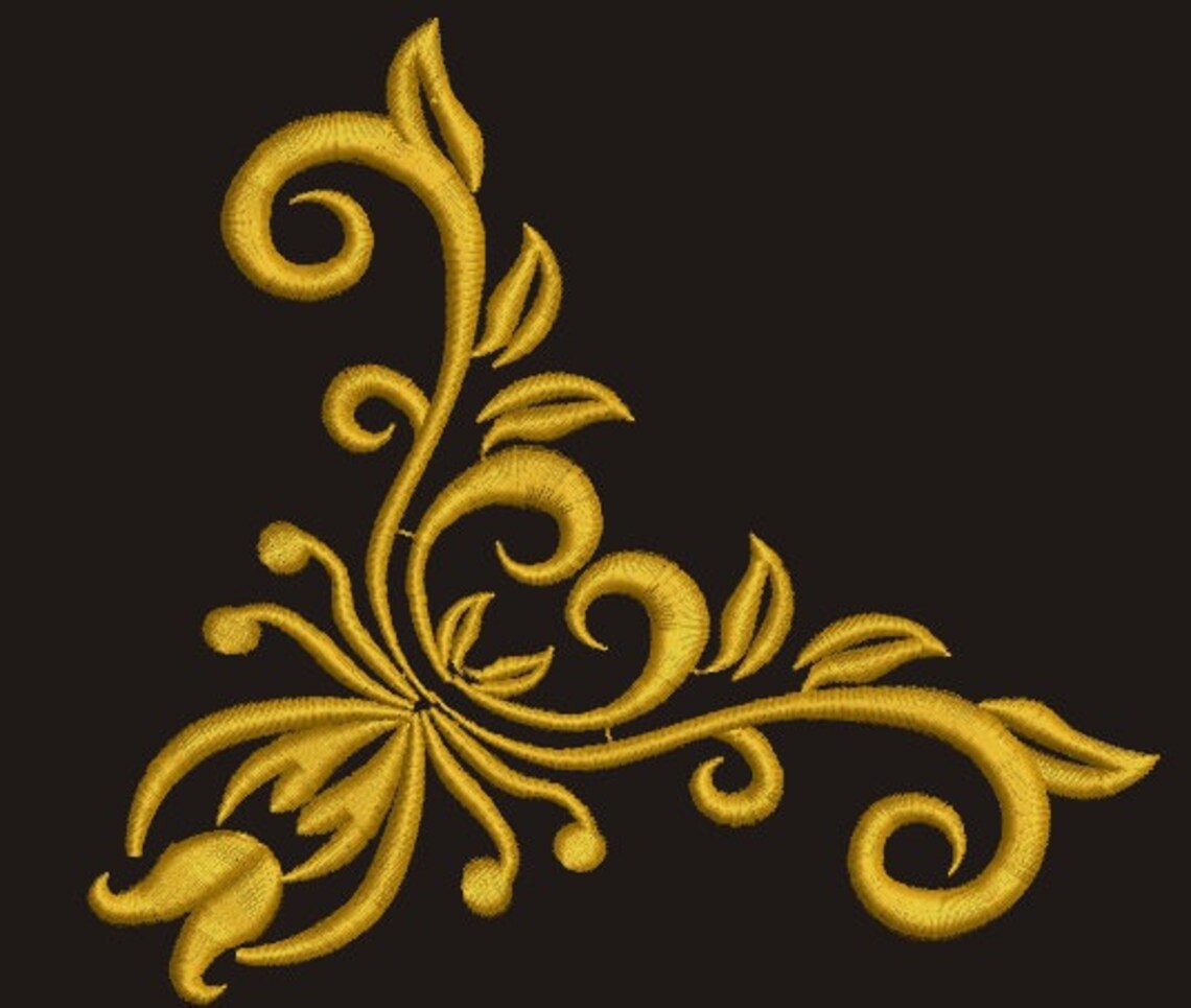 Corner Machine Embroidery Design Instantly Download - Etsy