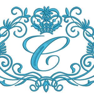 Floral Frame With Crown for Monograms Letters Not Included Machine ...