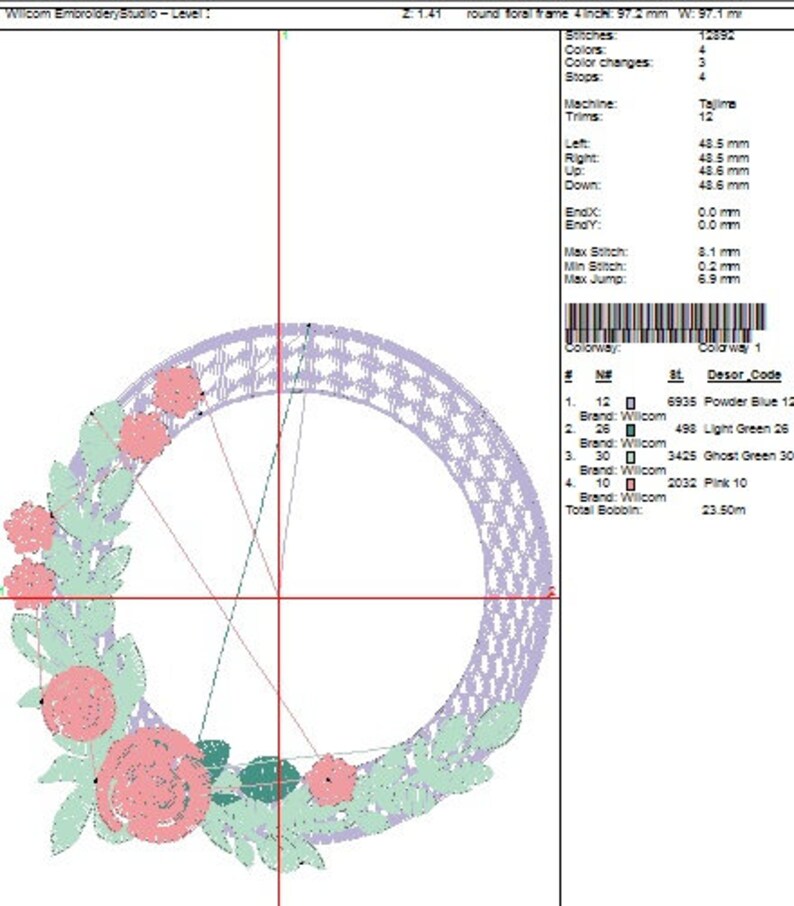 Round Floral Monogram Frame Machine Embroidery Design - Etsy