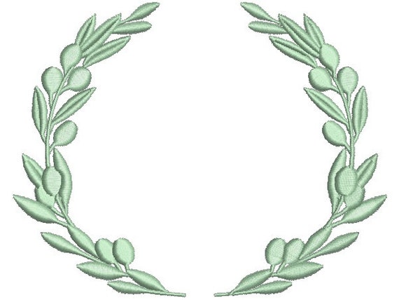 Olive Branch Wreath for Monogram Machine Embroidery Design - Etsy