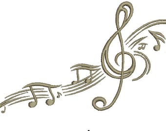 Music Notes With Treble Clef Machine Embroidery Designs | Etsy