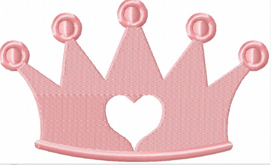 Princess Crown Machine Embroidery Design - Instantly Download - Etsy
