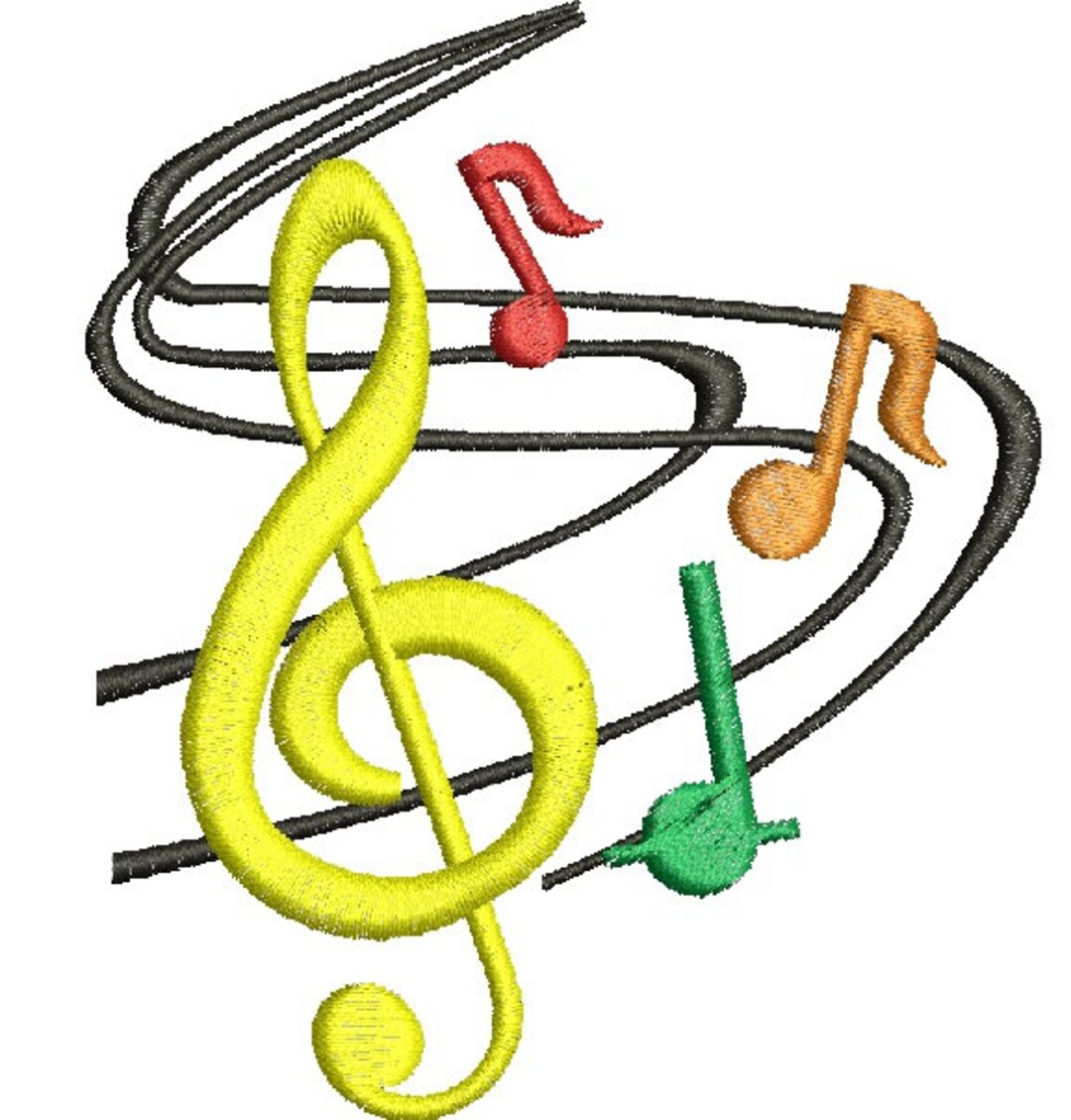 Treble Clef and Notes , Personalised Music Machine Embroidery Designs ...