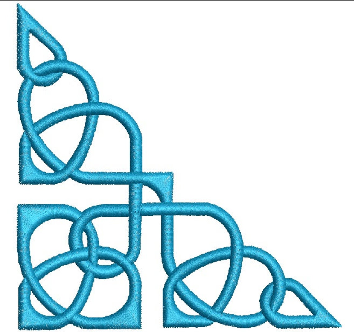 Corner Celtic Pattern Machine Embroidery Design Instantly - Etsy