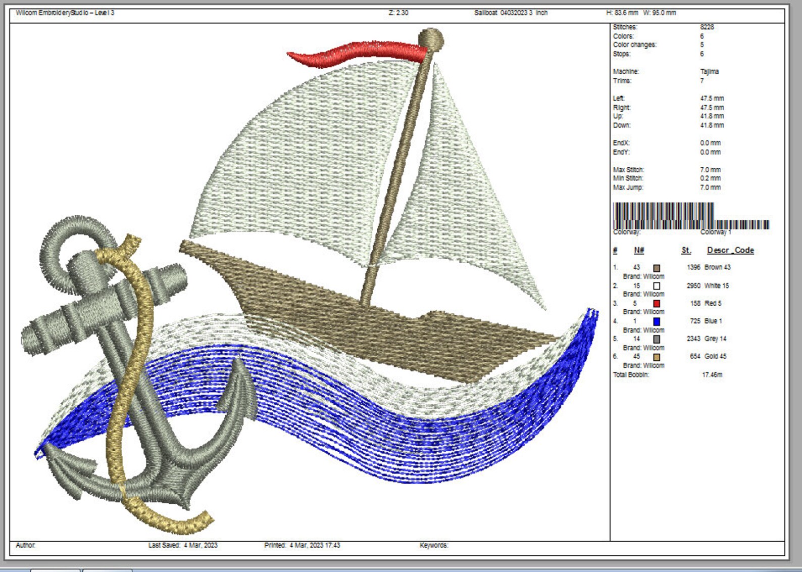 Sailboat Waves Anchor Machine Embroidery Designs Instantly - Etsy