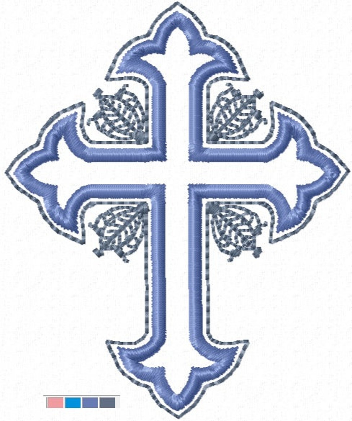 Applique Embroidery Design Elegant Cross&motifs Lines / - Etsy