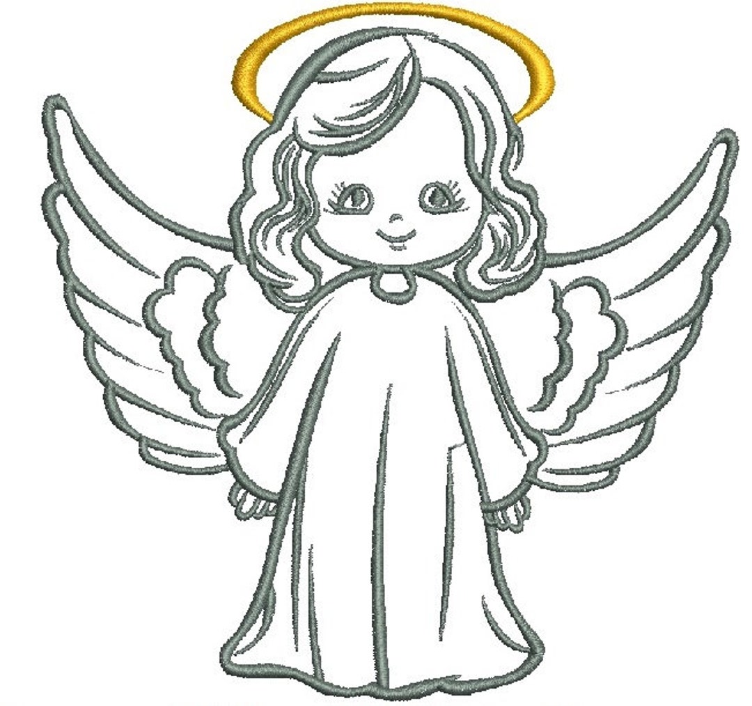 Angel Machine Embroidery Design - Etsy